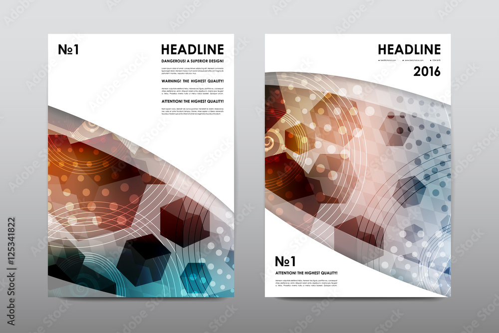 Brochure layout template flyer design vector, Magazine booklet cover ...