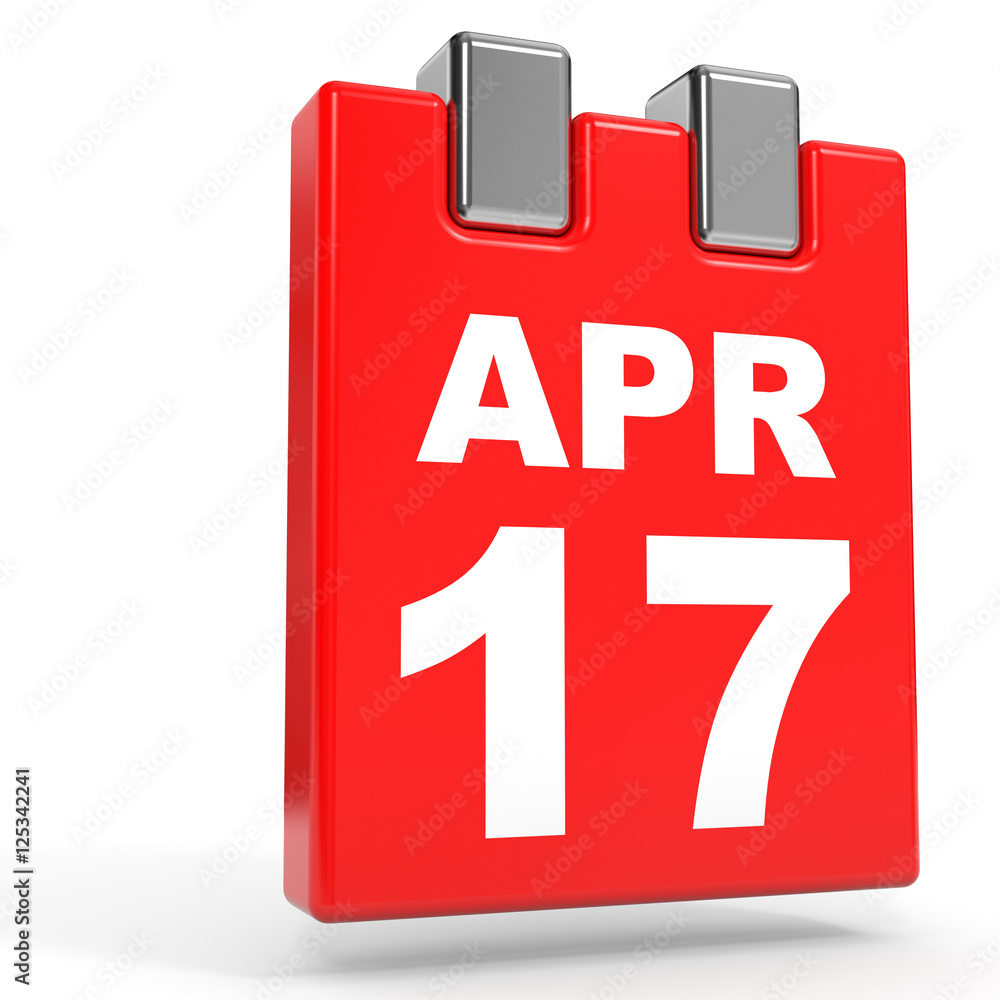April 17. Calendar on white background. Stock Illustration | Adobe Stock