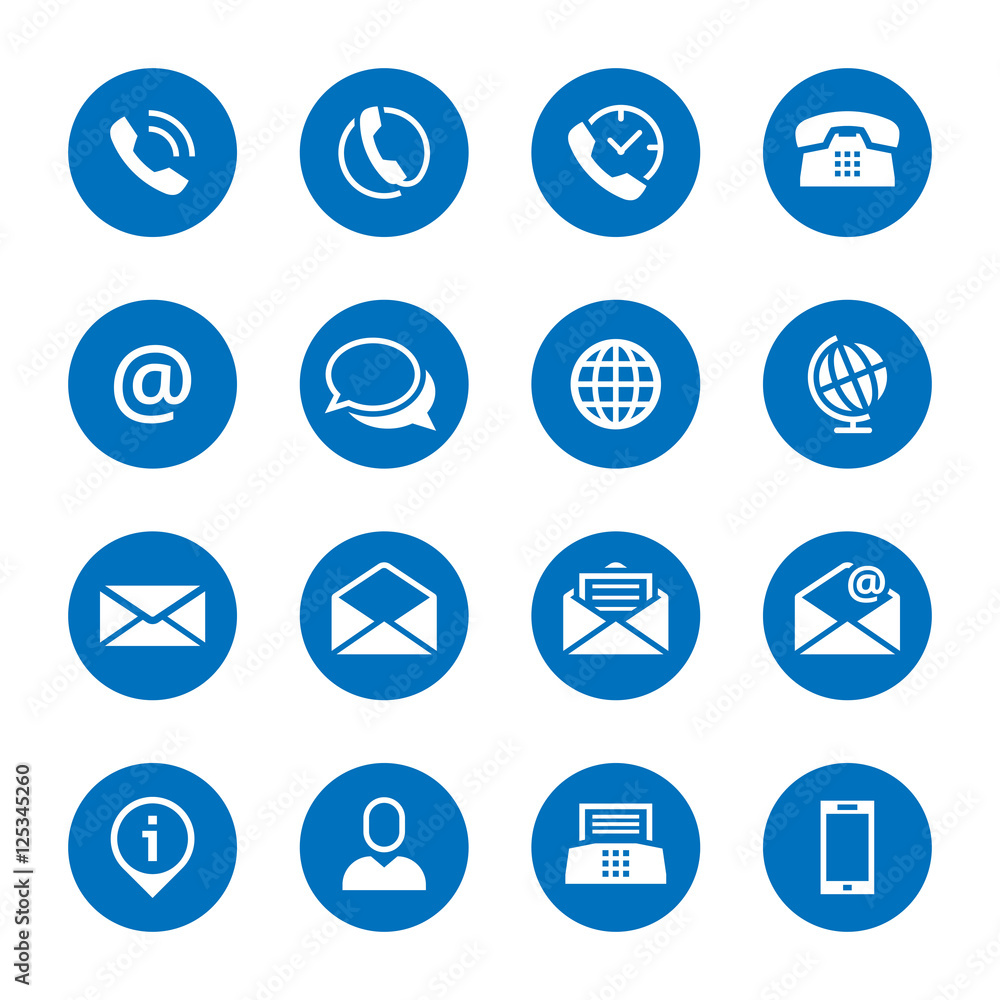 Contact icons buttons set Stock Vector | Adobe Stock