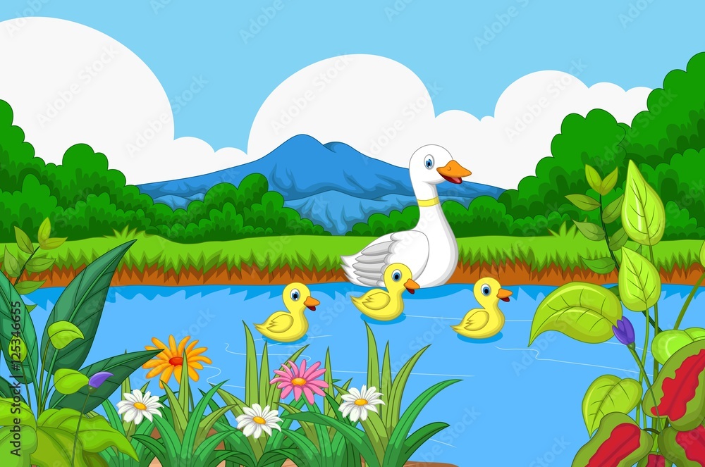 Swimming In A Lake Clipart
