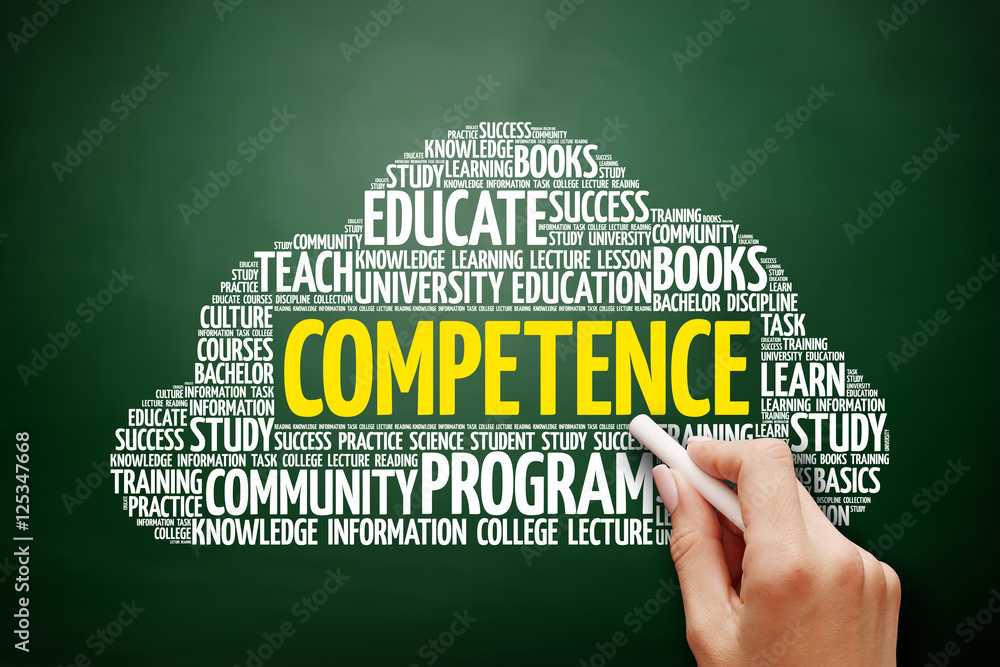 COMPETENCE word cloud, education concept on blackboard Stock Photo ...