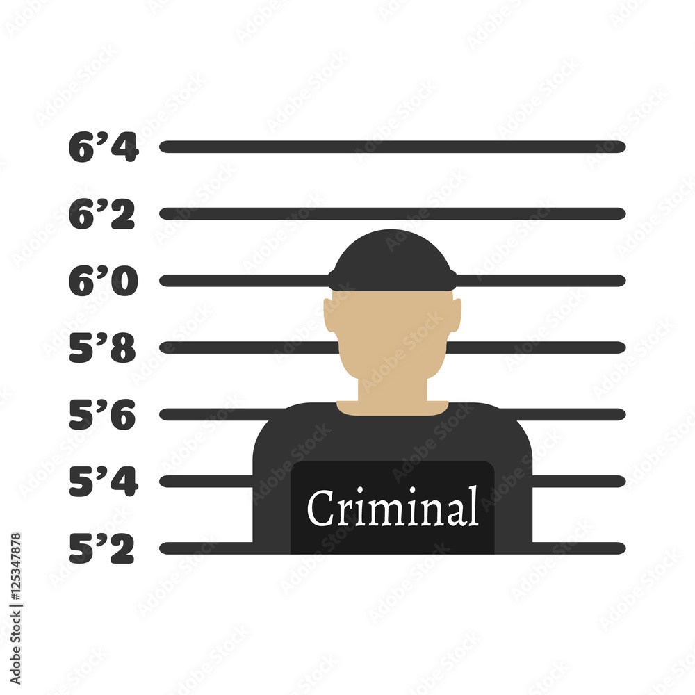 Criminal man. Elements of the police equipment icons. Protect and Serve ...