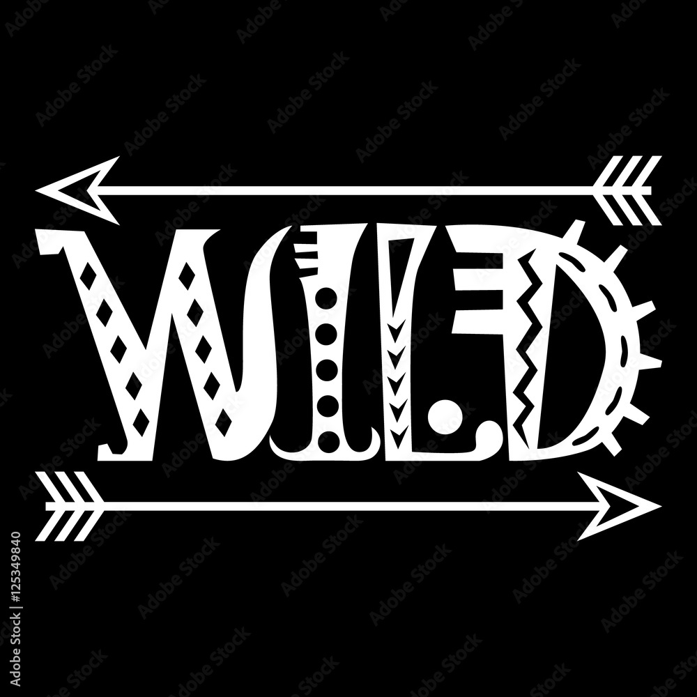Hand Drawn Lettering Word Wild vector de Stock | Adobe Stock