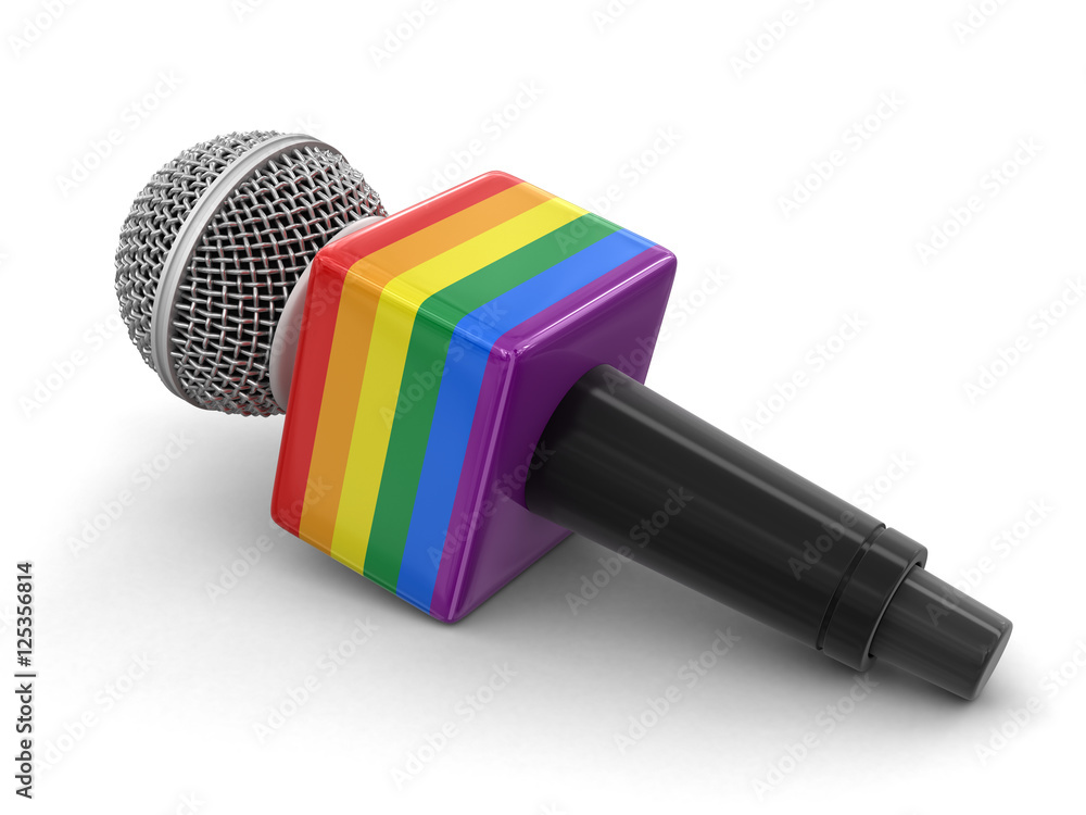 Color Microphone. Image with clipping path Stock Photo | Adobe Stock