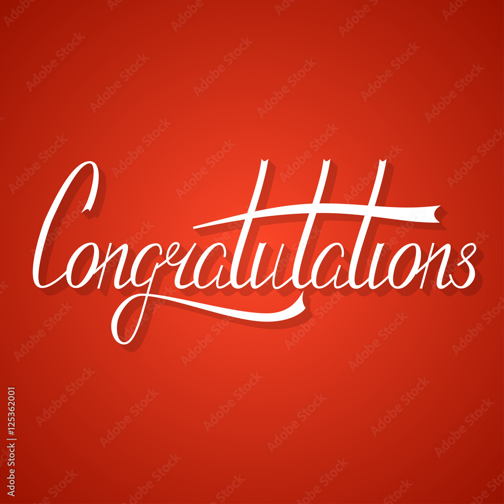Hand written congratulation lettering made in vector. Congratulation ...