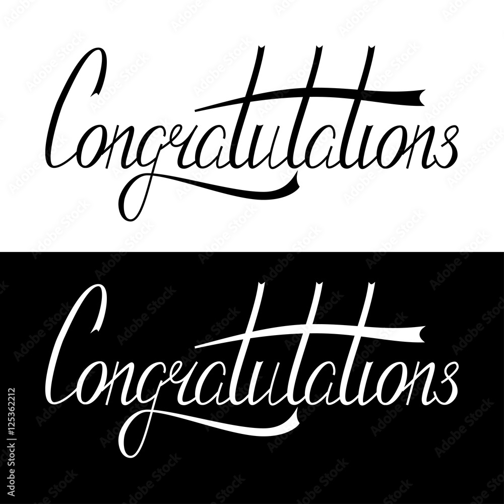 Hand written congratulation lettering made in vector. Congratulation ...
