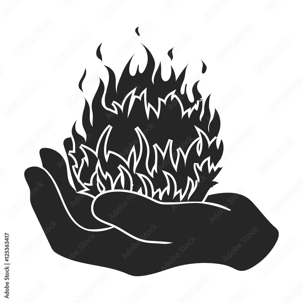 Vecteur Stock Fire spell icon in black style isolated on white ...