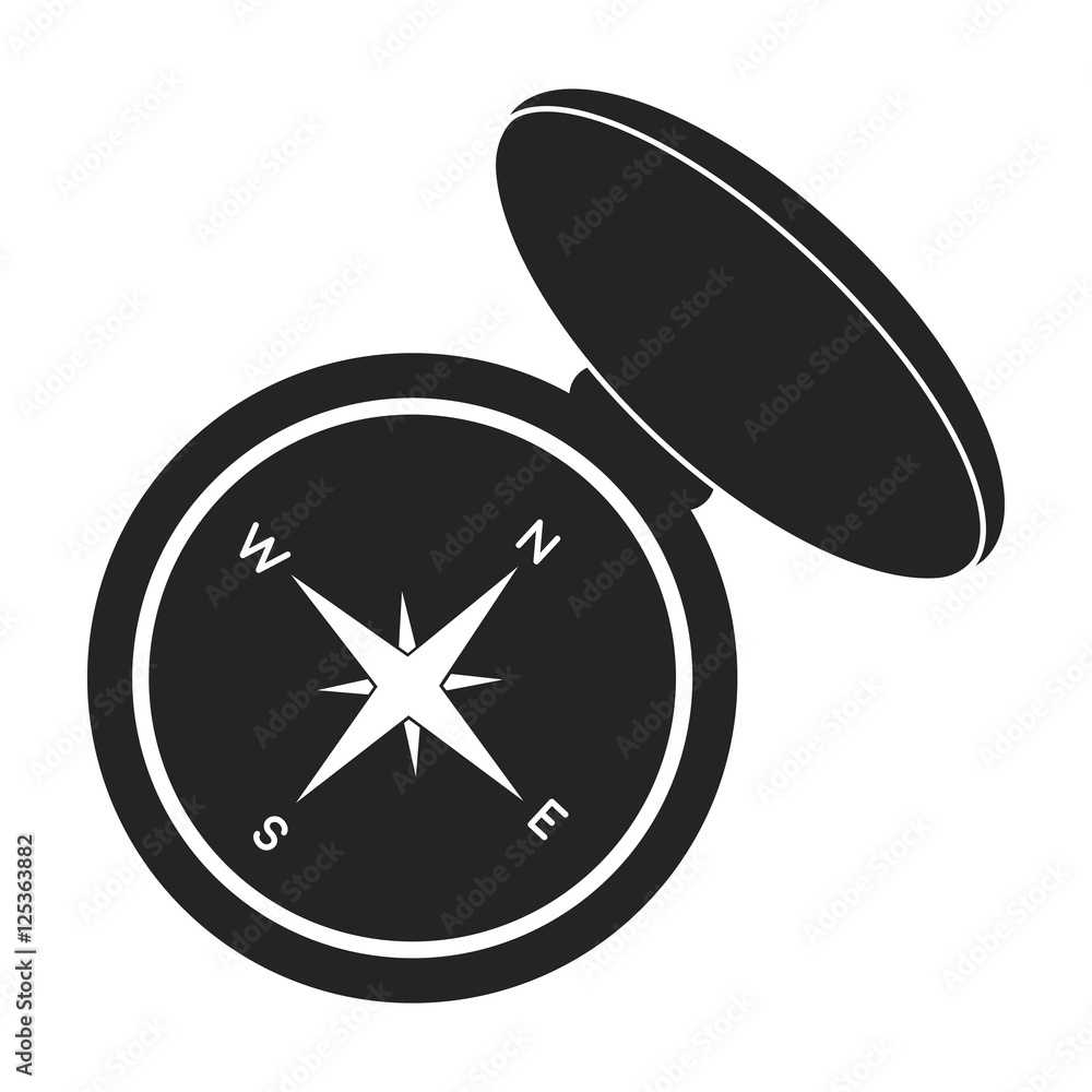 Compas icon in black style isolated on white background. Hunting symbol ...
