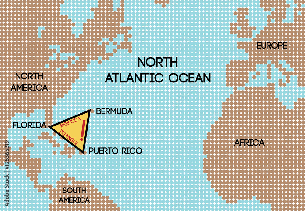 Vector map of the Bermuda Triangle. Stock Vector | Adobe Stock