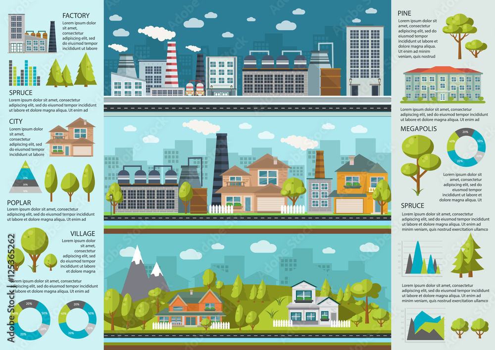 Urban Life Infographics Stock Vector | Adobe Stock