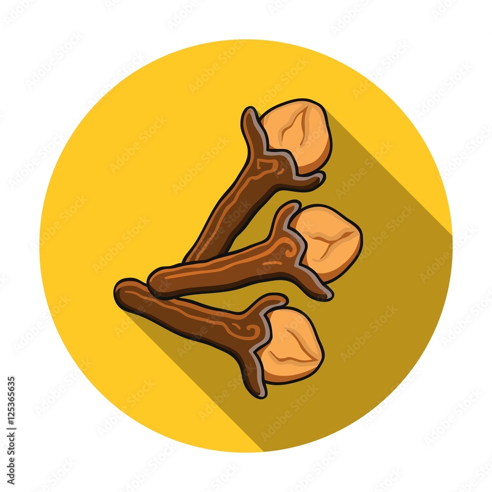 Clove icon in flat style isolated on white background. Herb an spices ...
