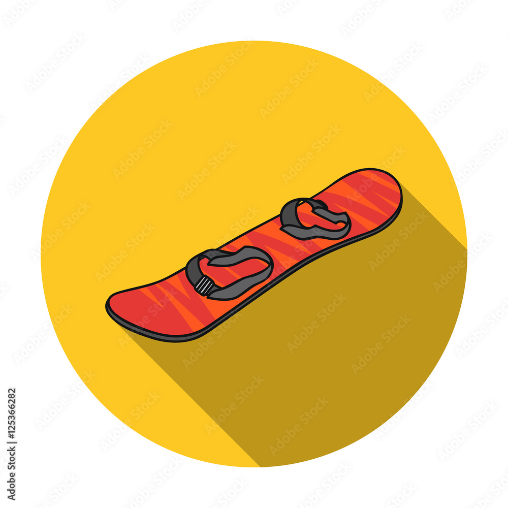 Snowboard icon in flat style isolated on white background. Ski resort ...