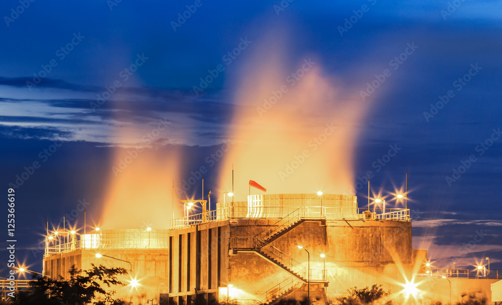 Water cooling systems tower for gas turbine electric power plant Stock ...