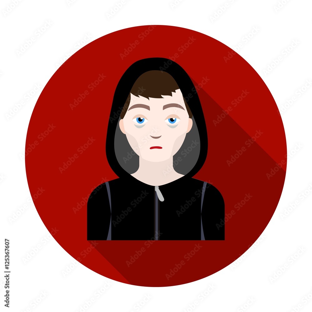 Drug addict man icon in flat style isolated on white background. Drugs ...