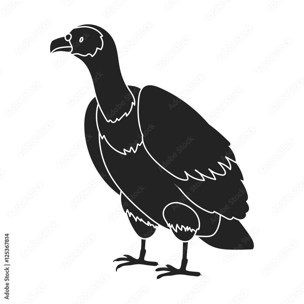 Vulture icon in black style isolated on white background. Bird symbol ...