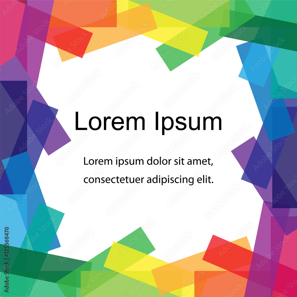 Frame of Colorful Transparent Rectangles.Template for Visiting Cards ...