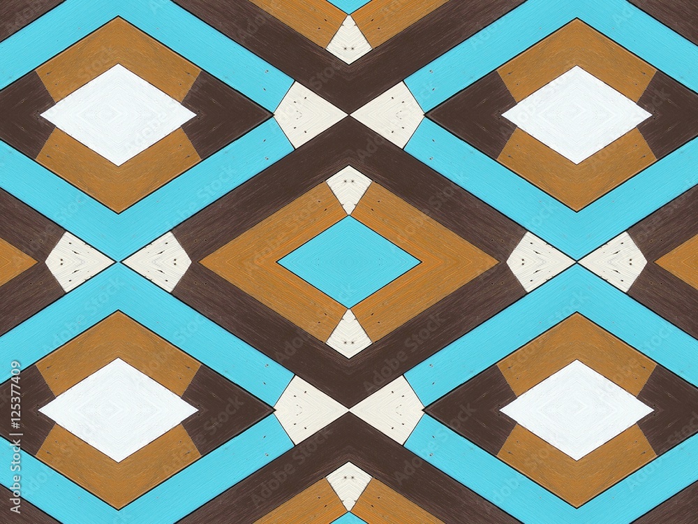 Colorful wood texture with modern geometric pattern in vintage color ...
