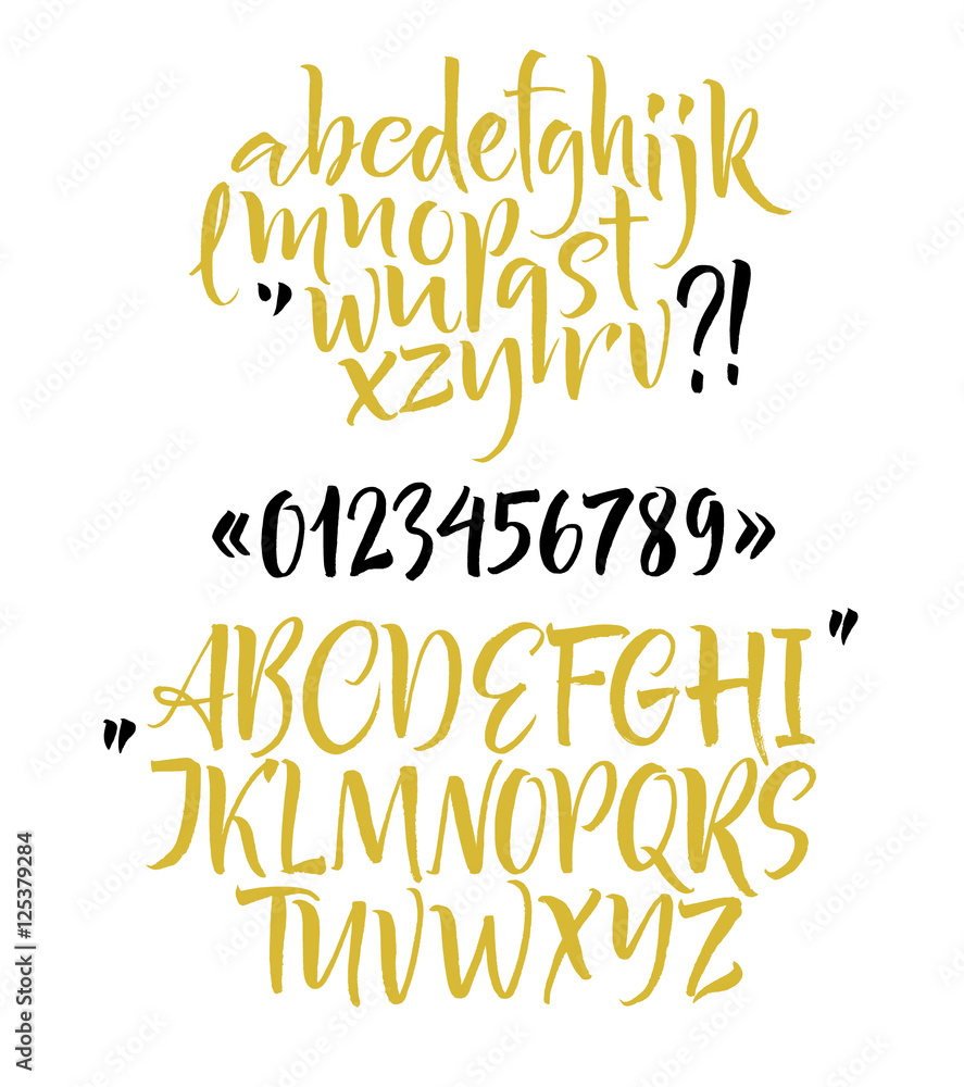 Vector alphabet. Hand drown letters. Duo brush rush fonts Stock Vector ...