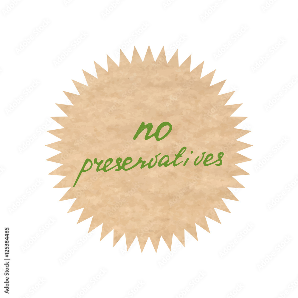 No preservatives, vector sign, hand-drawn illustration Stock Vector ...