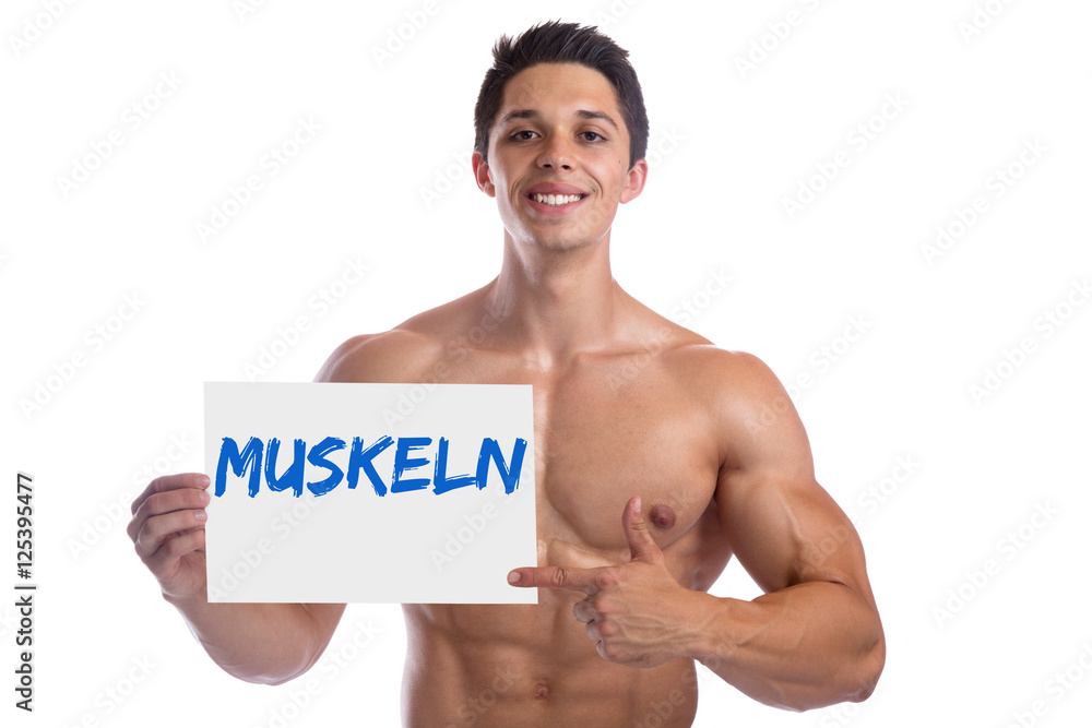 Bodybuilding Bodybuilder Muskeln Muskel Schild Body Building Man Stock ...