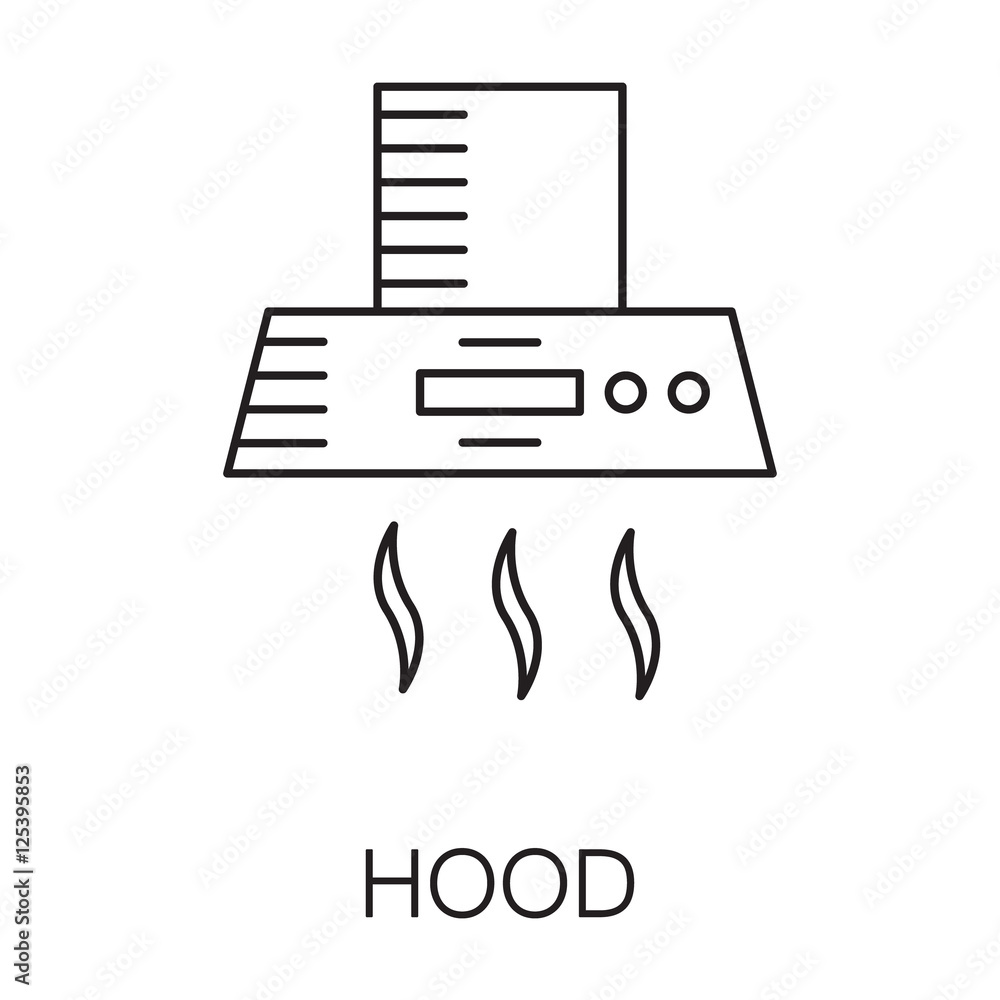 Kitchen hood icon. High quality pictogram. Outline vector symbol for ...