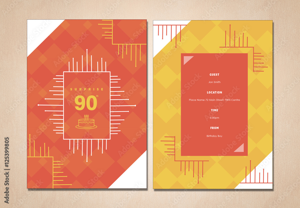 Birthday Invitations Layout Stock Template | Adobe Stock