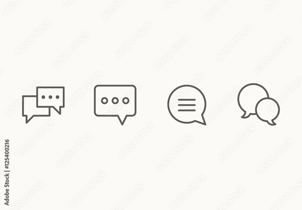 35 Minimalist Chat Icons Stock Template | Adobe Stock