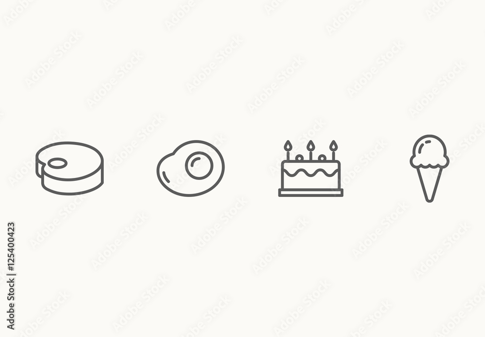 40 Assorted Food Icons Stock Template | Adobe Stock