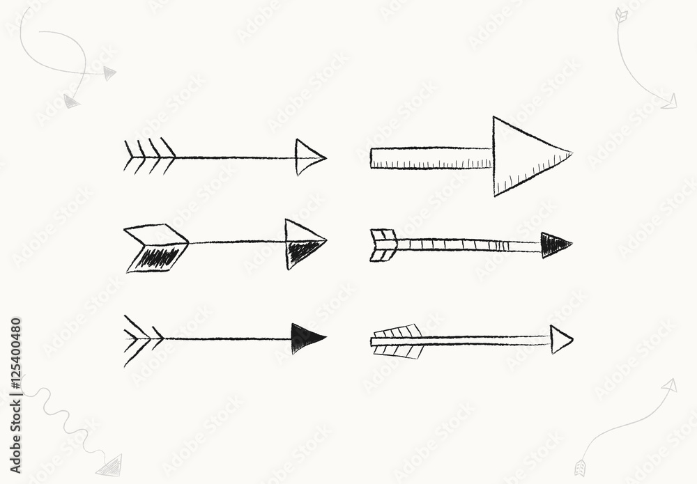40 Hand Drawn Arrows Stock Template | Adobe Stock
