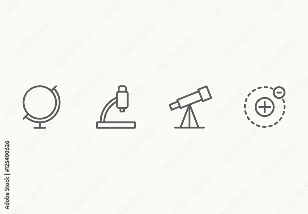 30 Minimalist Science Icons Stock Template | Adobe Stock