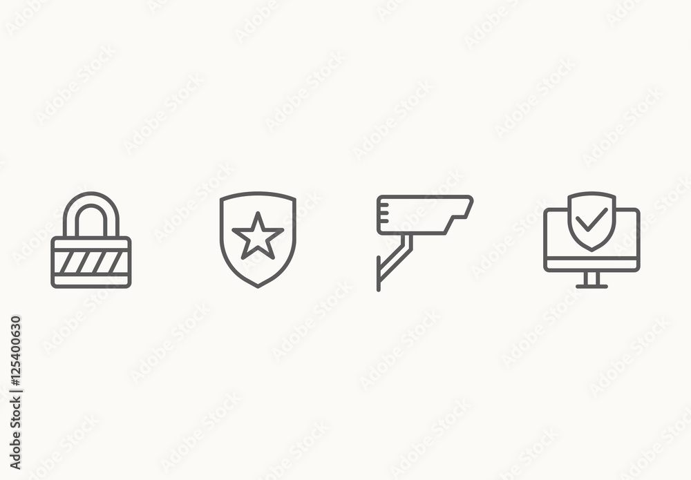 35 Minimalist Security Icons Stock Template | Adobe Stock