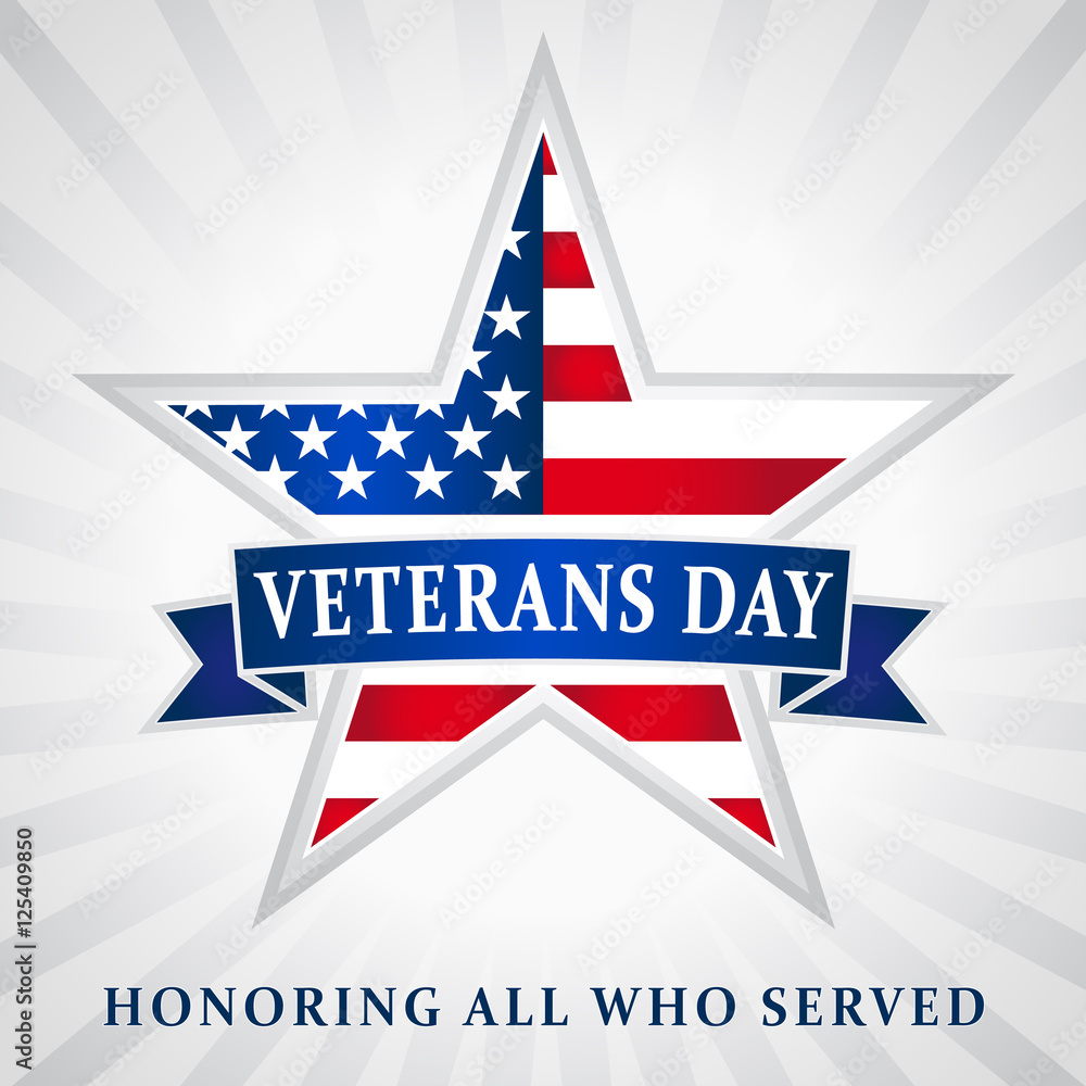 Happy Veterans Day USA creative banner. Isolated abstract graphic ...