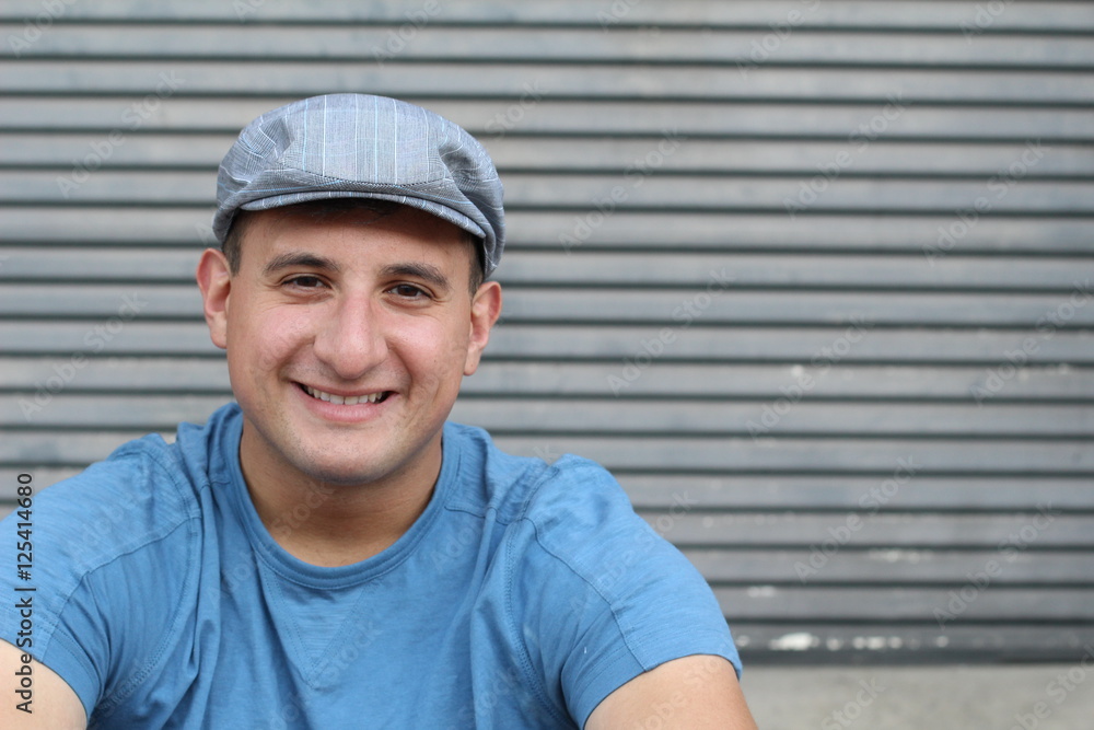 Highly detailed fine art portrait. smiling happy real person with space ...