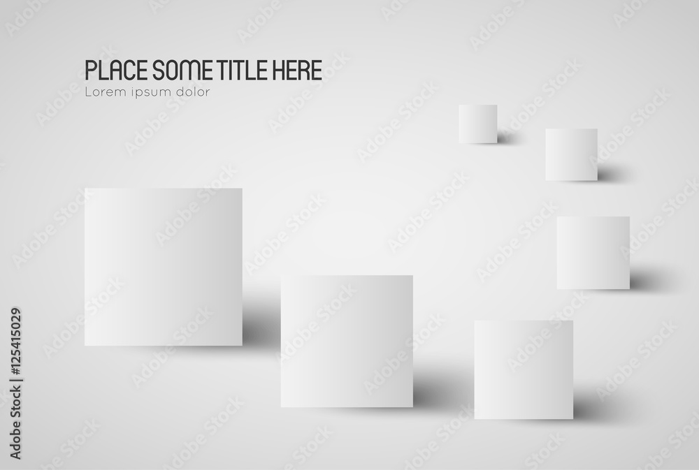 abstract background with square banners and shadows, design template ...