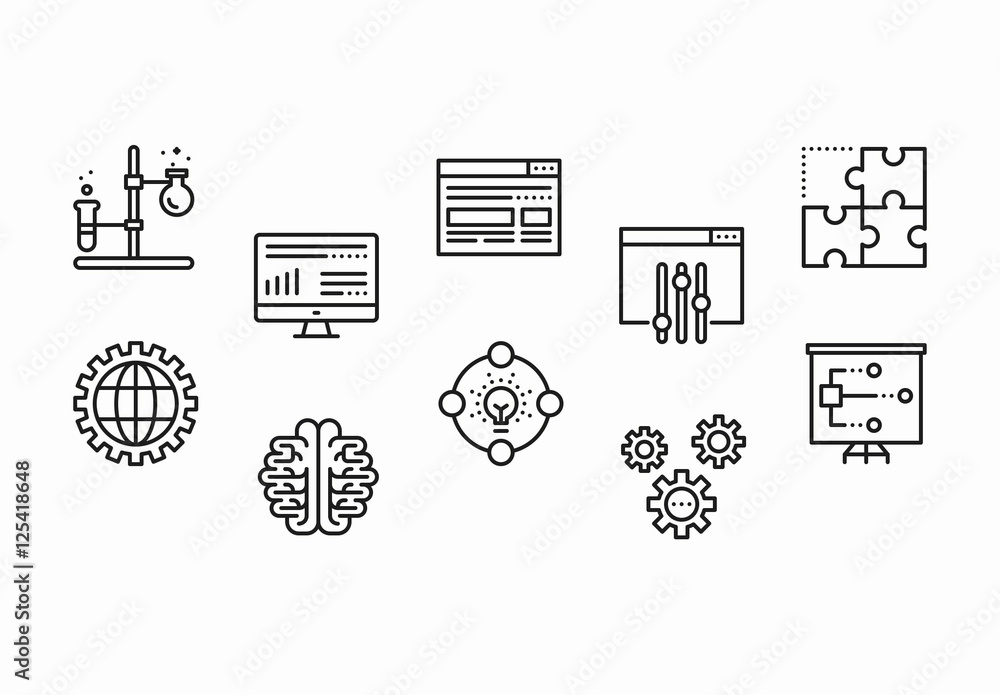 25 Black and White Space and Tech Icons Stock Template | Adobe Stock