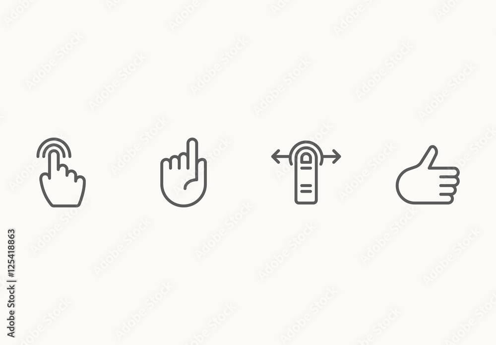 25 Minimalist Hand Gesure Icons Stock Template | Adobe Stock