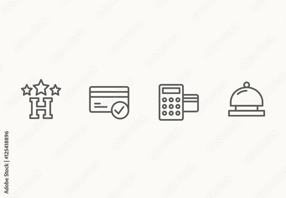 45 Minimalist Hotel Icons Stock Template | Adobe Stock