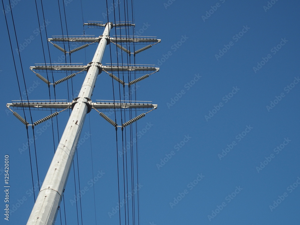 high voltage electrical transmission mono pole Stock Photo | Adobe Stock