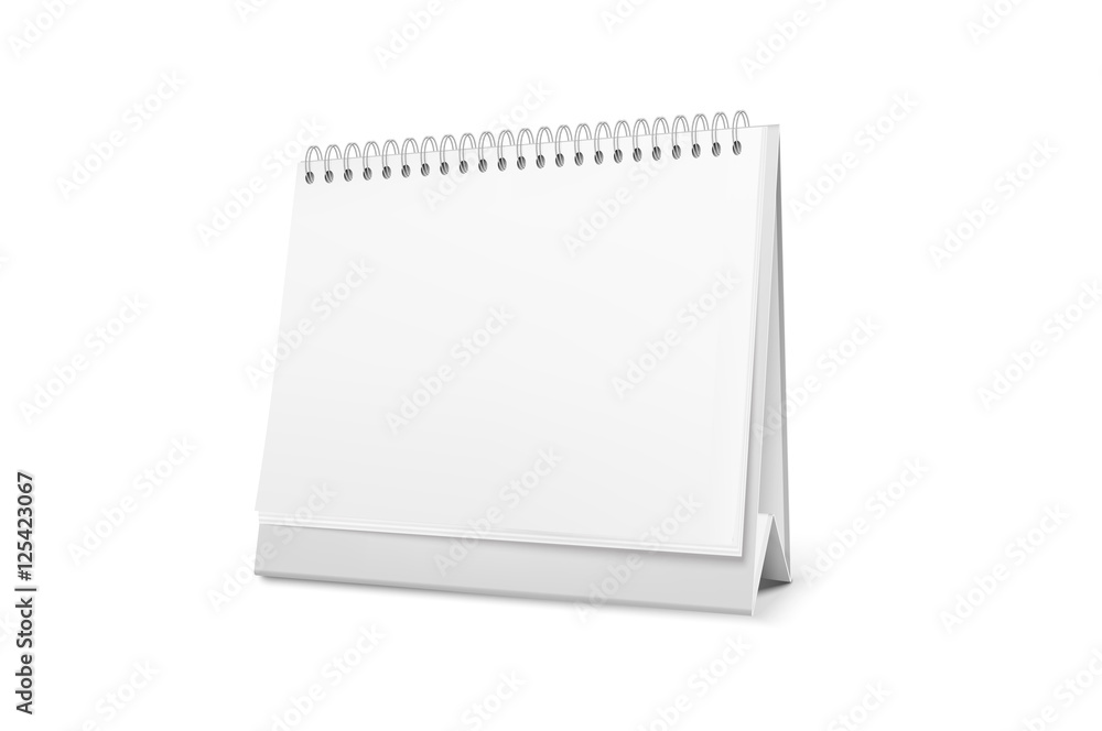 Vector blank standing desk calendar with a spiral. Stock Vector | Adobe ...