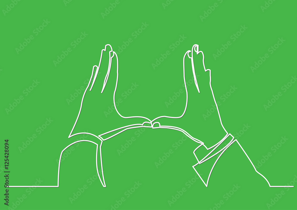 continuous line drawing of hands showing frame Stock Vector | Adobe Stock