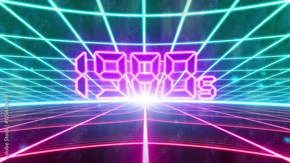 1980s retro 80s VHS tape video game intro landscape vector arcade ...