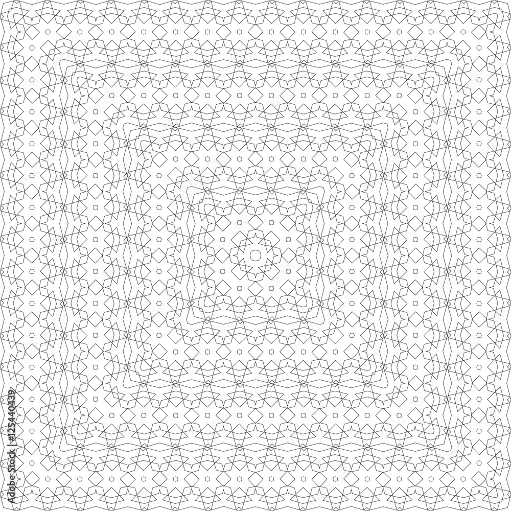 Vector square design template. Decorative pattern in black and white ...