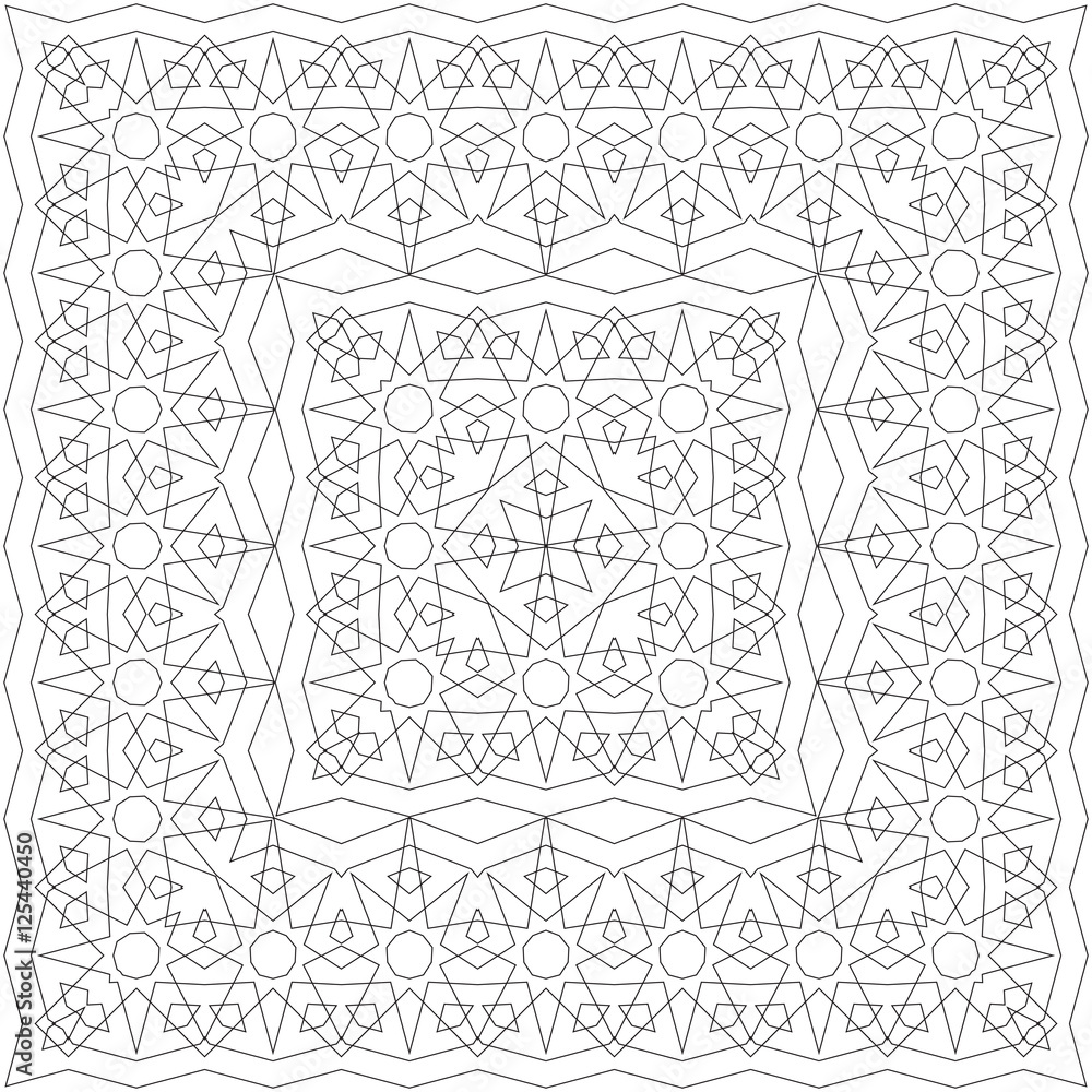 Vector square design template. Decorative pattern in black and white ...