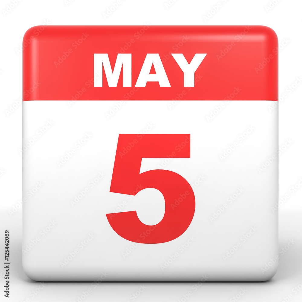May 5. Calendar on white background. Stock Illustration | Adobe Stock