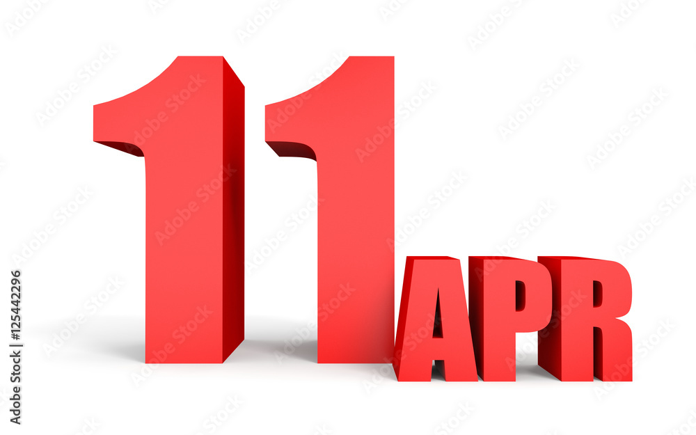 April 11. Text on white background. Stock Illustration | Adobe Stock