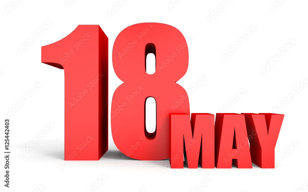 May 18. Text on white background. Stock Illustration | Adobe Stock