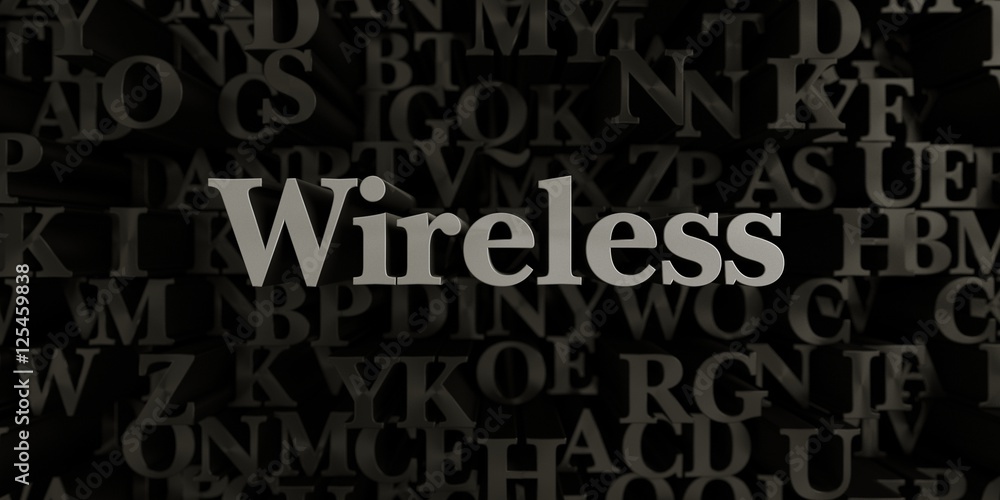 Wireless - Stock image of 3D rendered metallic typeset headline ...