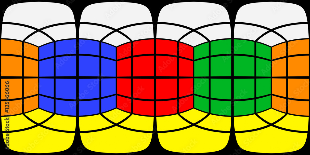 Spherical panorama of inside cube faces. Full 360 by 180 degree in ...