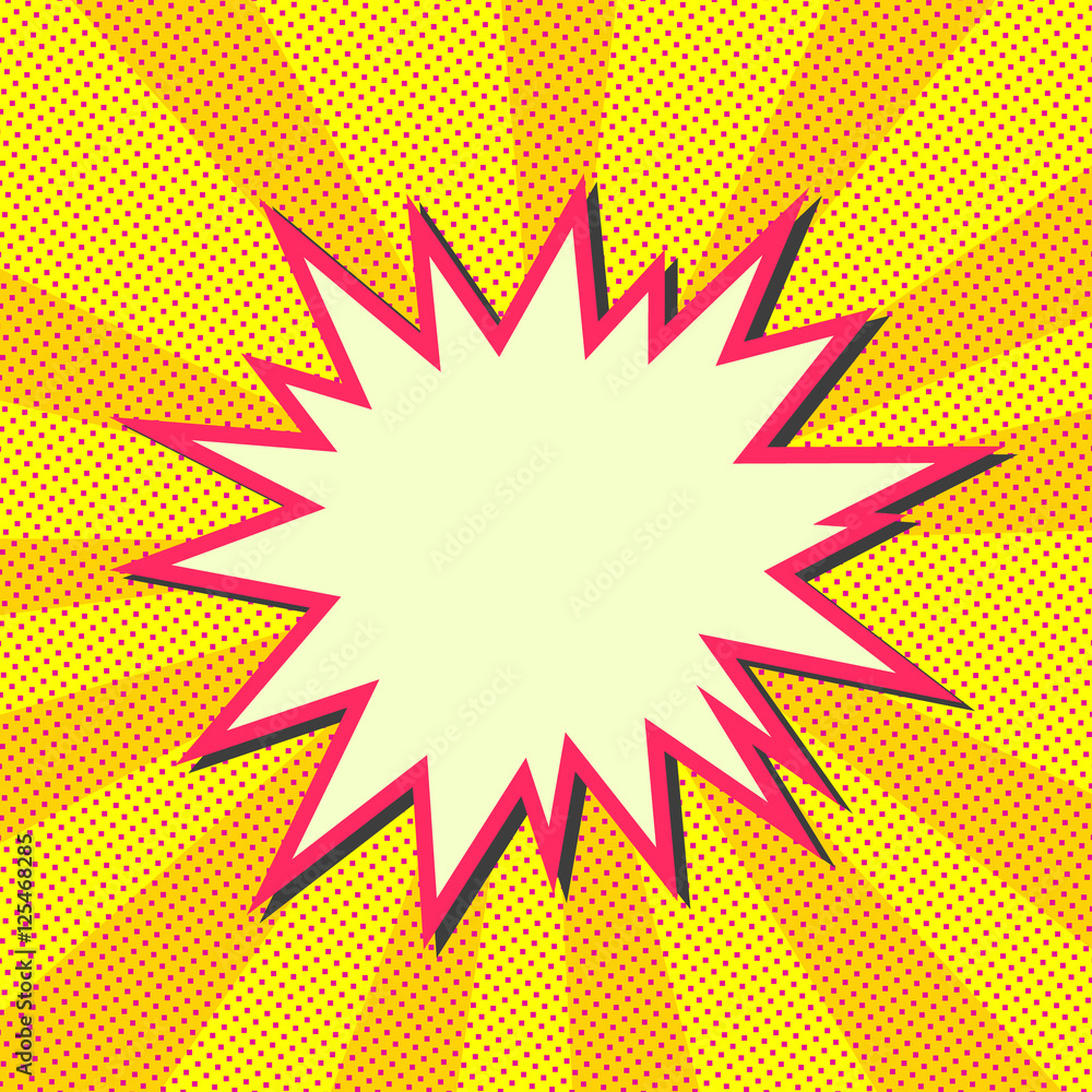 Explosion steam bubble pop-art web header set - funny funky banner comics background. Vector ...