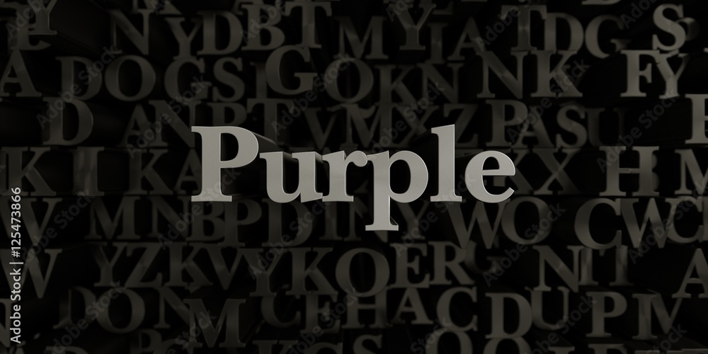 Purple - Stock image of 3D rendered metallic typeset headline ...